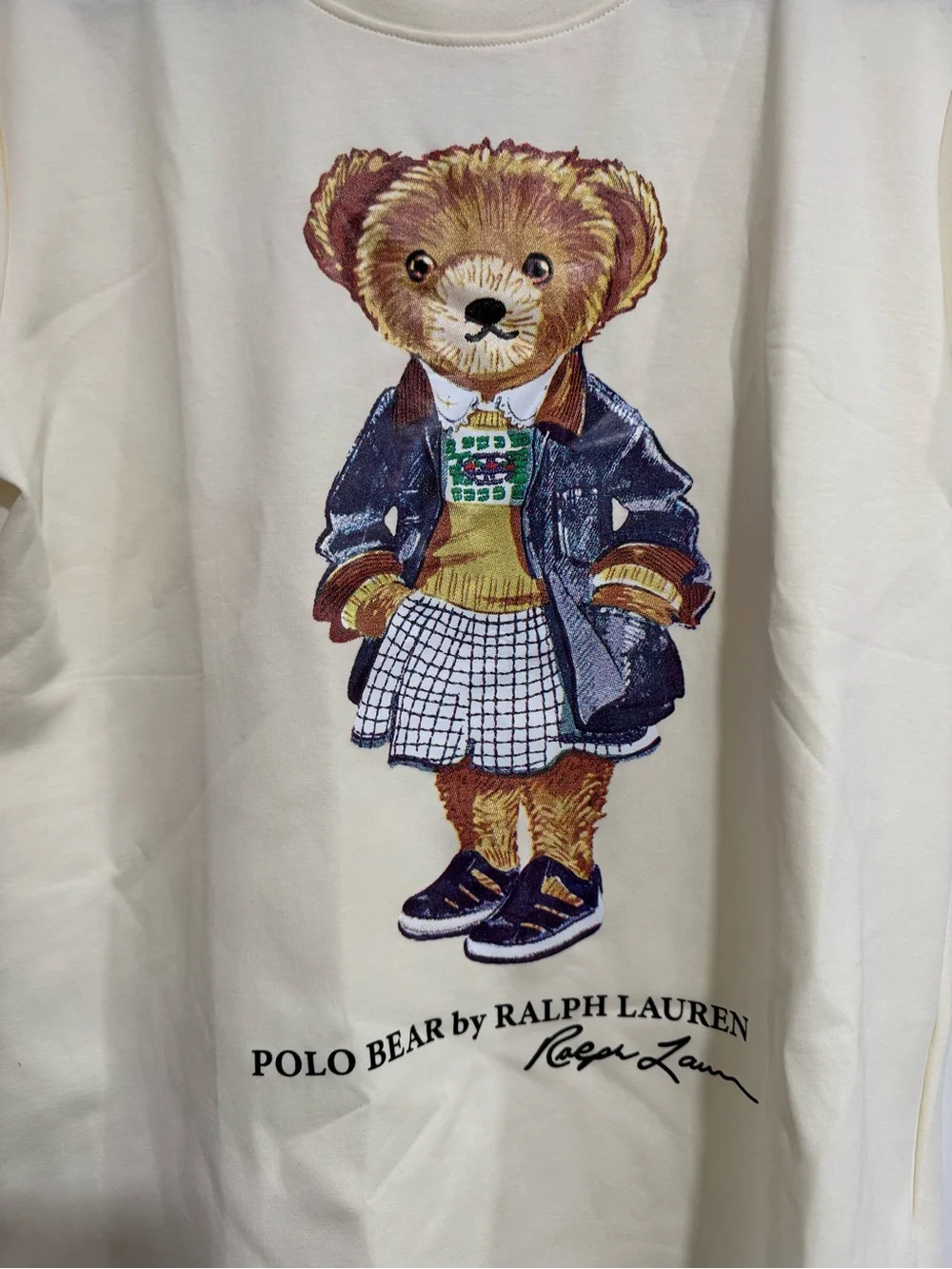 Ralph Lauren | Tops | Ralph Lauren Cream Tee With Multicolor Polo Bear ...